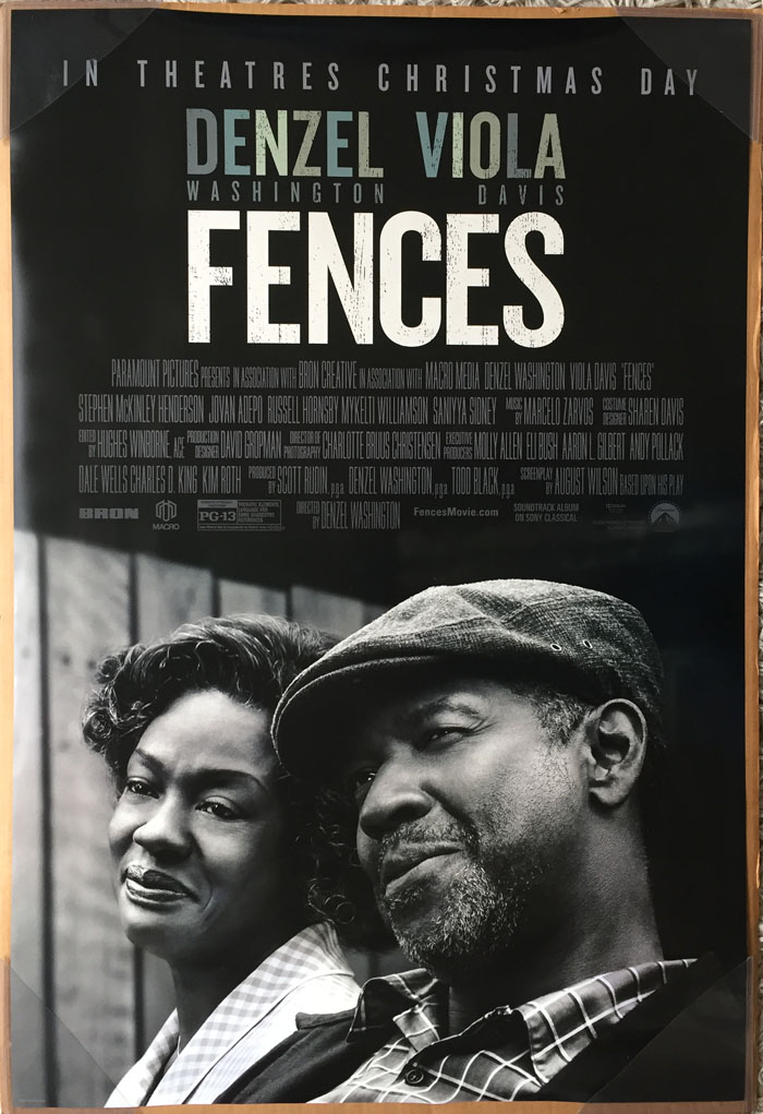 FENCES MOVIE POSTER 2 Sided ORIGINAL FINAL 27x40 DENZEL WASHINGTON ...